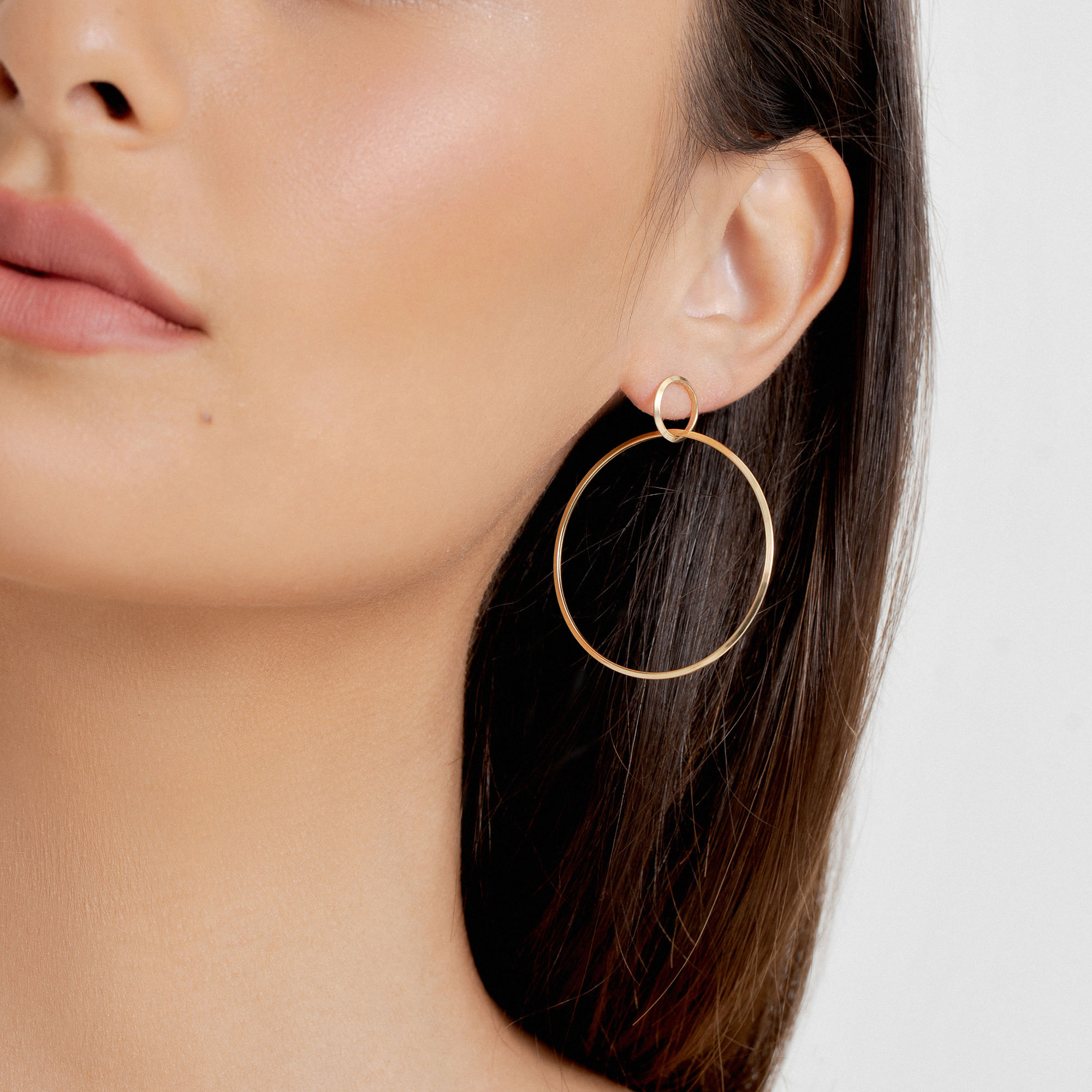 Brinco Argola Entrelaçada em Ouro Amarelo 18k - 43mm | MONTE CARLO