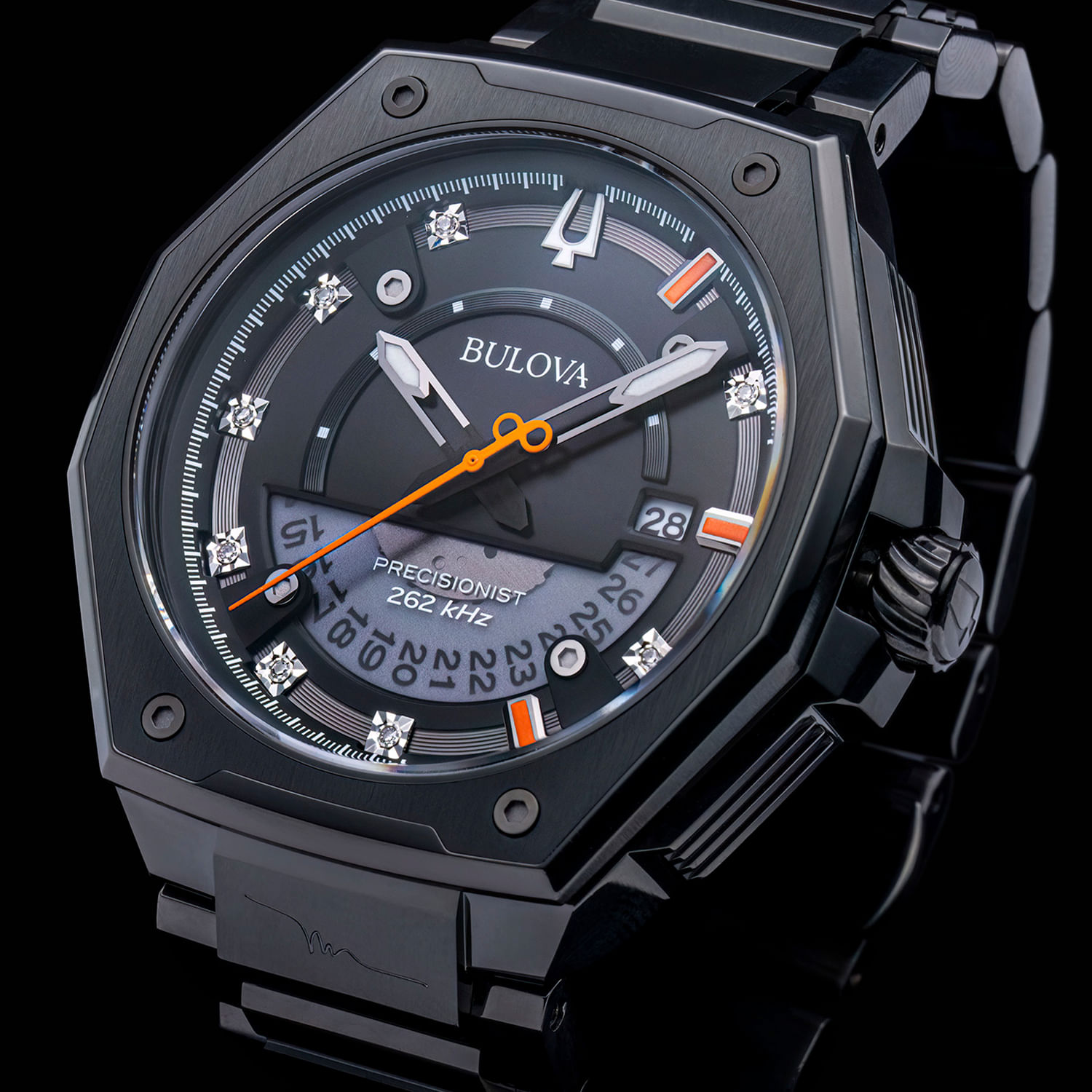 Relógio Bulova Precisionist Marc Anthony em Aço Preto e Diamantes ...