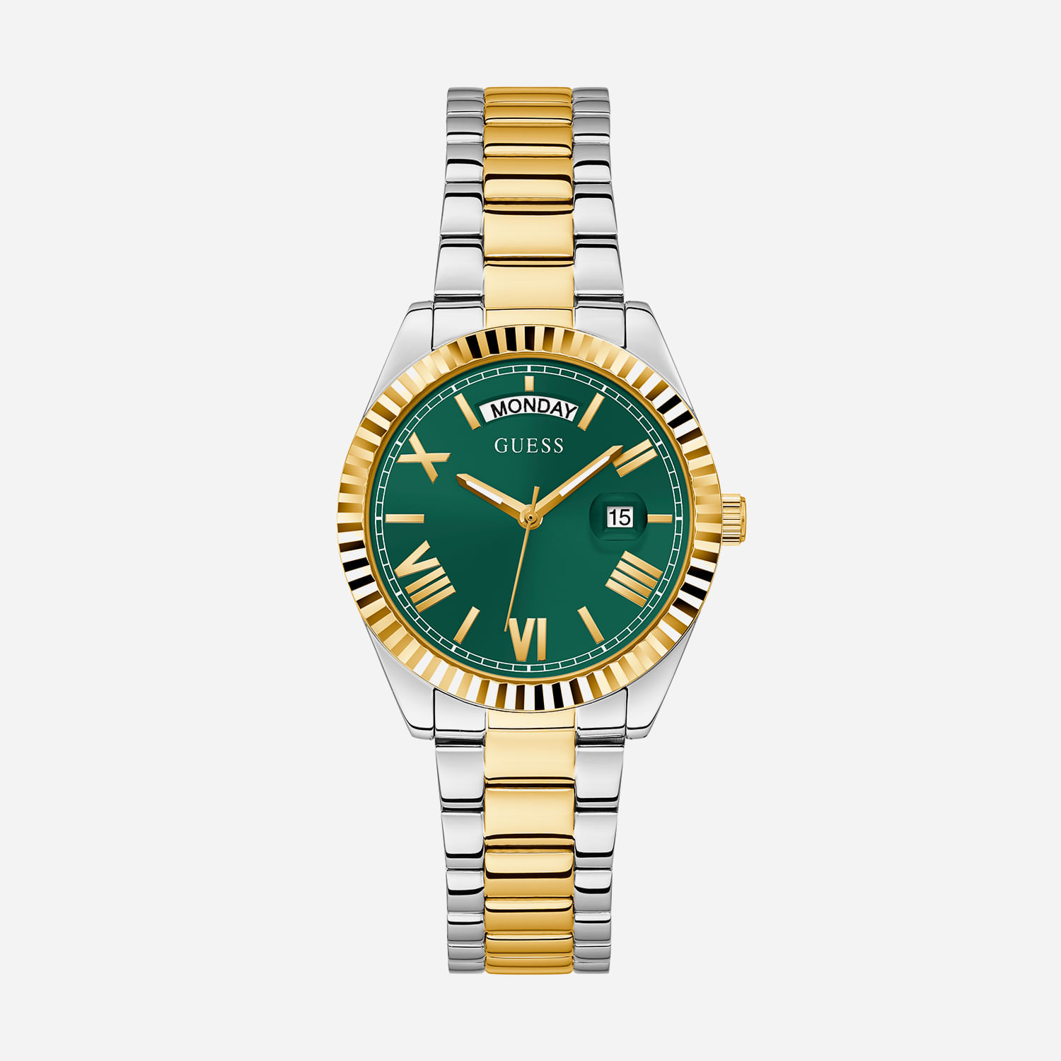 Relógio Guess Feminino em Aço Bicolor e Mostrador Verde GW0308L5 ...