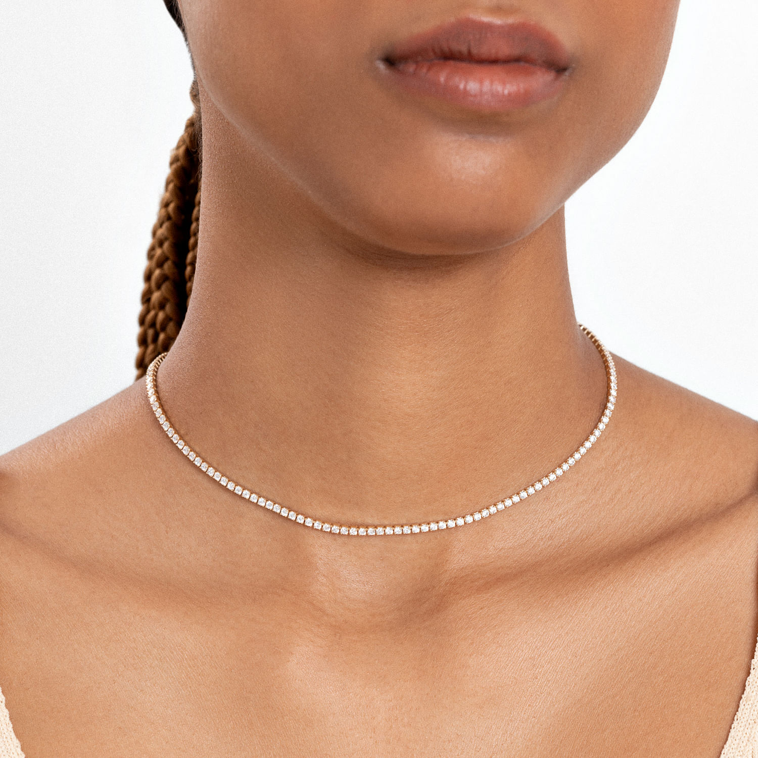 Colar Riviera Cravejado em Prata 925 com Banho de Ouro Amarelo 18k ...