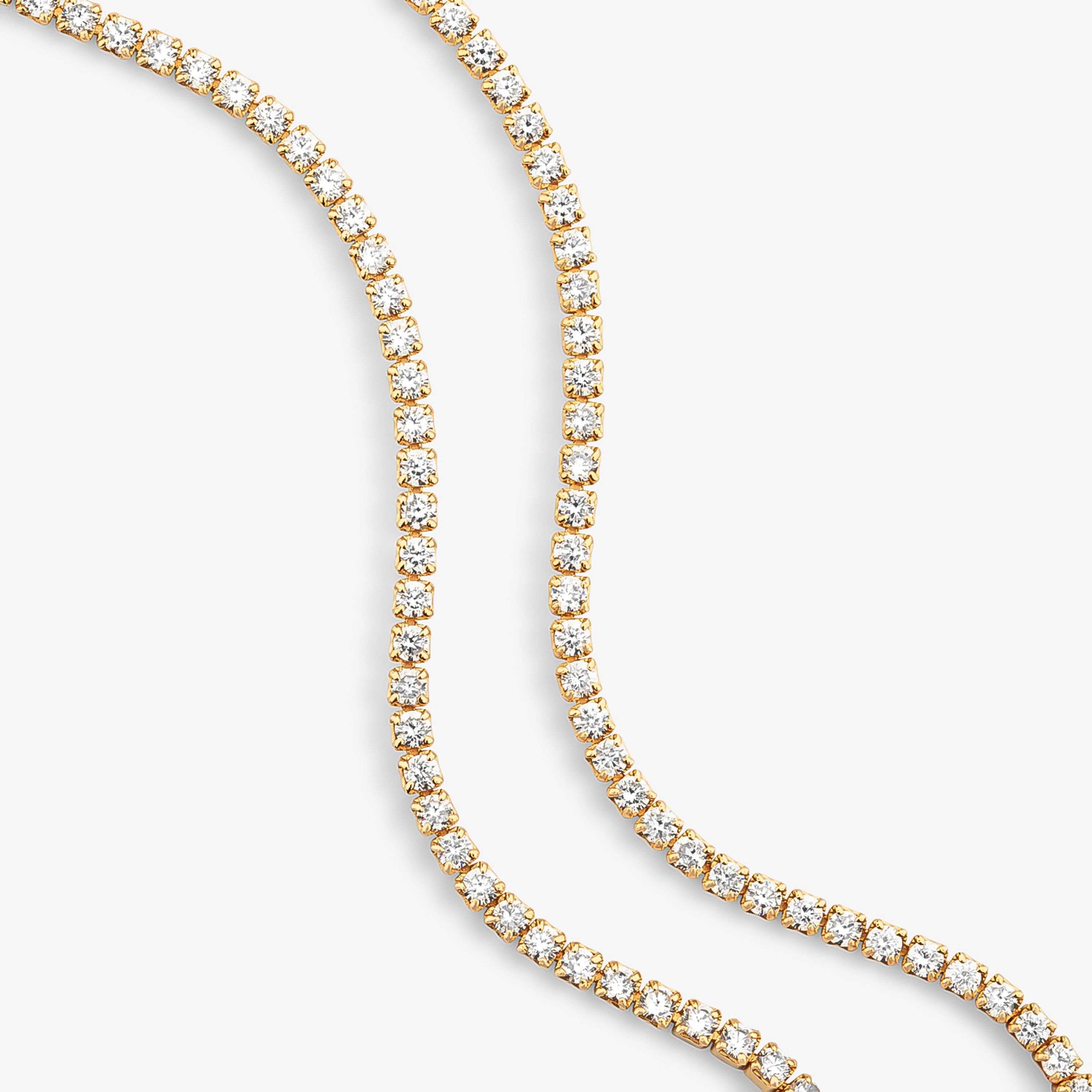 Colar Riviera Cravejado em Prata 925 com Banho de Ouro Amarelo 18k ...