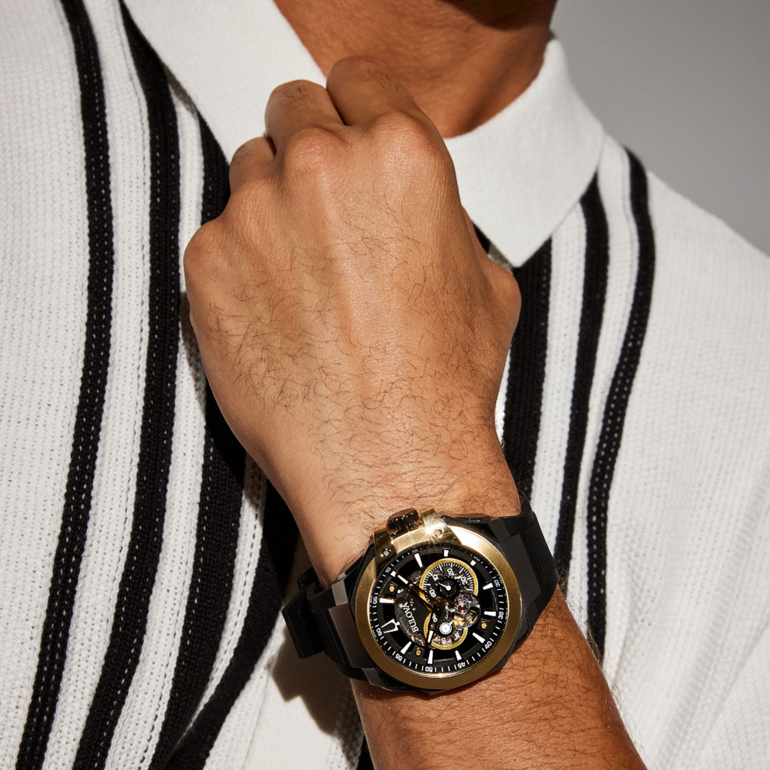 Relógio Bulova Automático Masculino com Pulseira de Silicone 98A310 ...