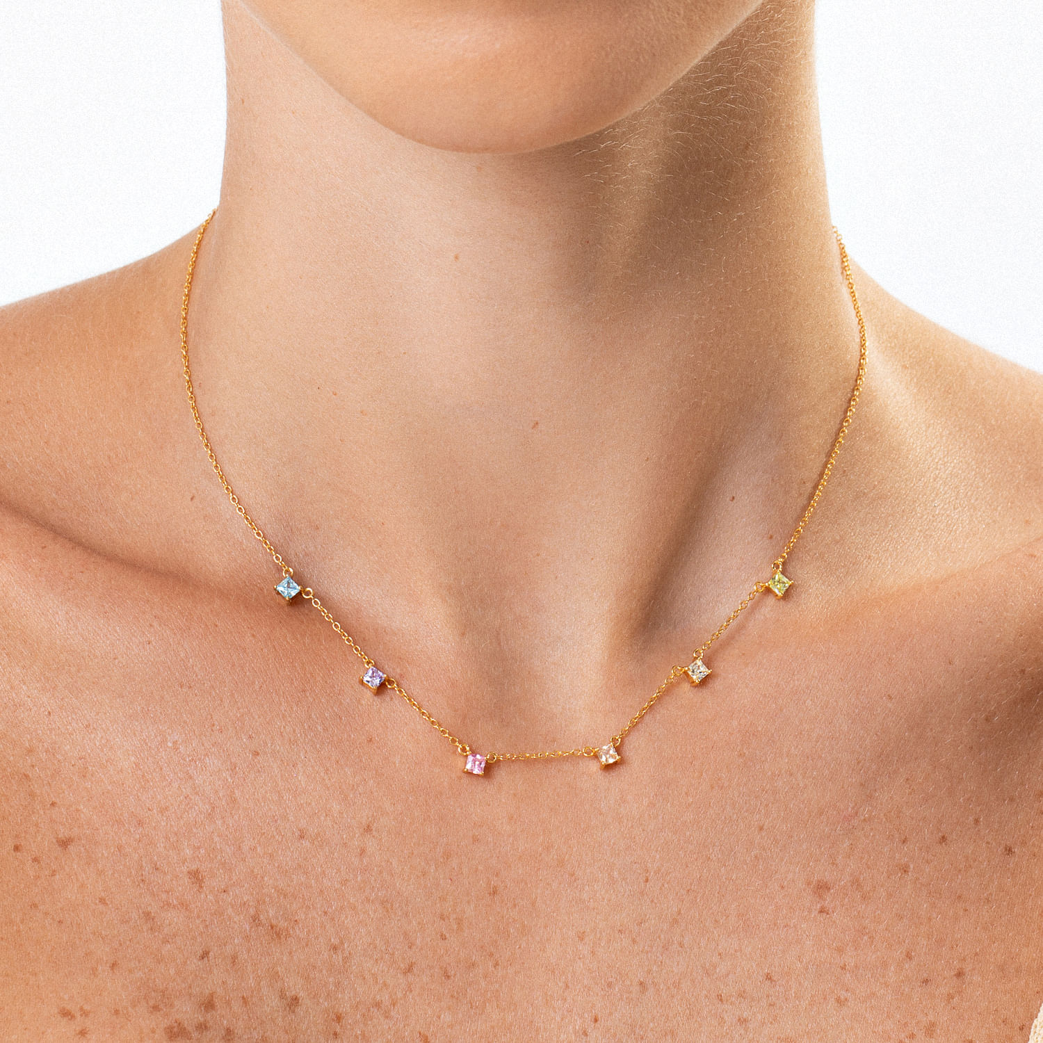 Colar Cravejado em Prata 925 com Banho de Ouro Amarelo 18k | MONTE CARLO