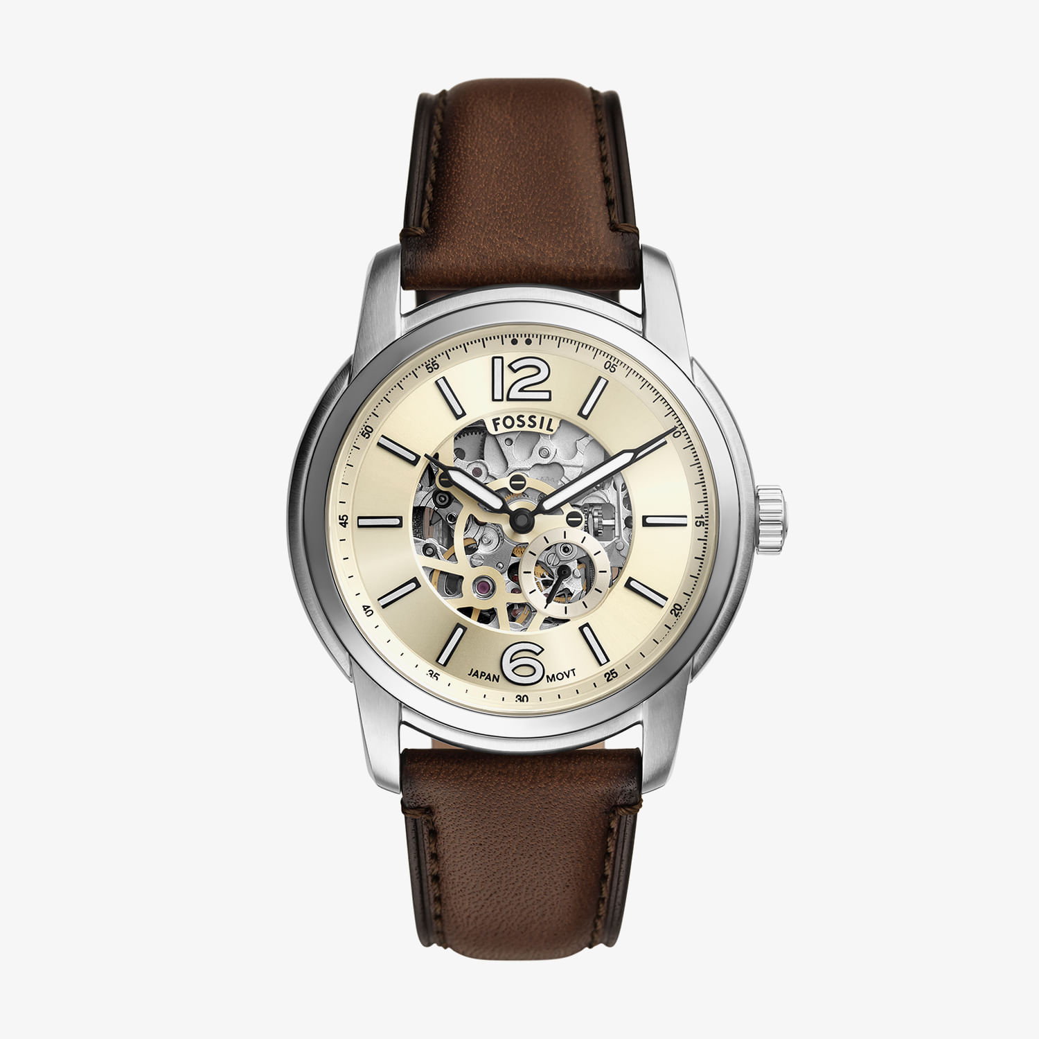 Relógio Fossil Automático Masculino em Couro Marrom ME3264/0KN | MONTE ...