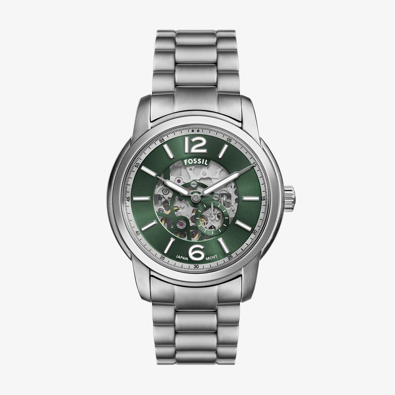 Relógio Fossil Masculino Automático em Aço e Mostrador Verde ME3262/1KN ...