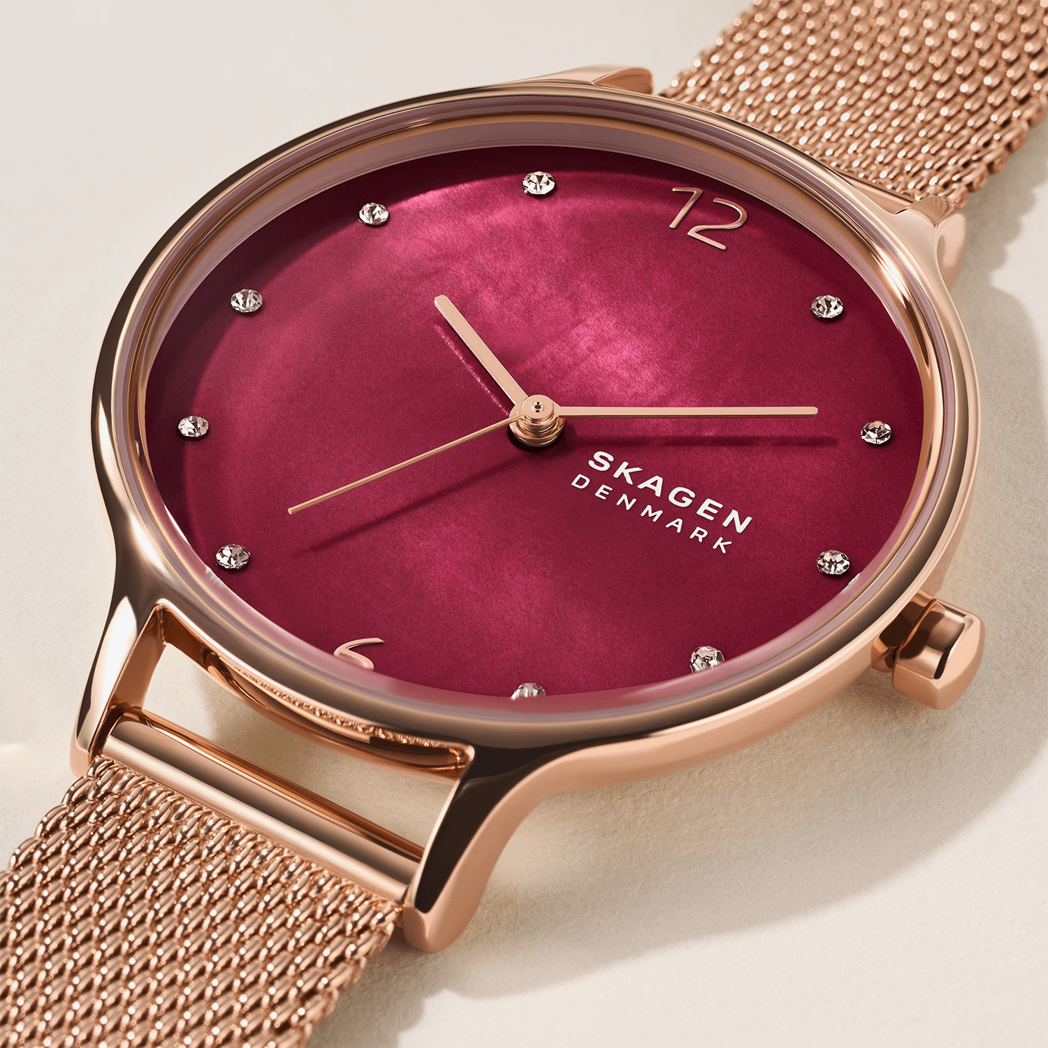 Relógio Skagen Anita Feminino em Aço Rosé e Madrepérola SKW3150B1 ...