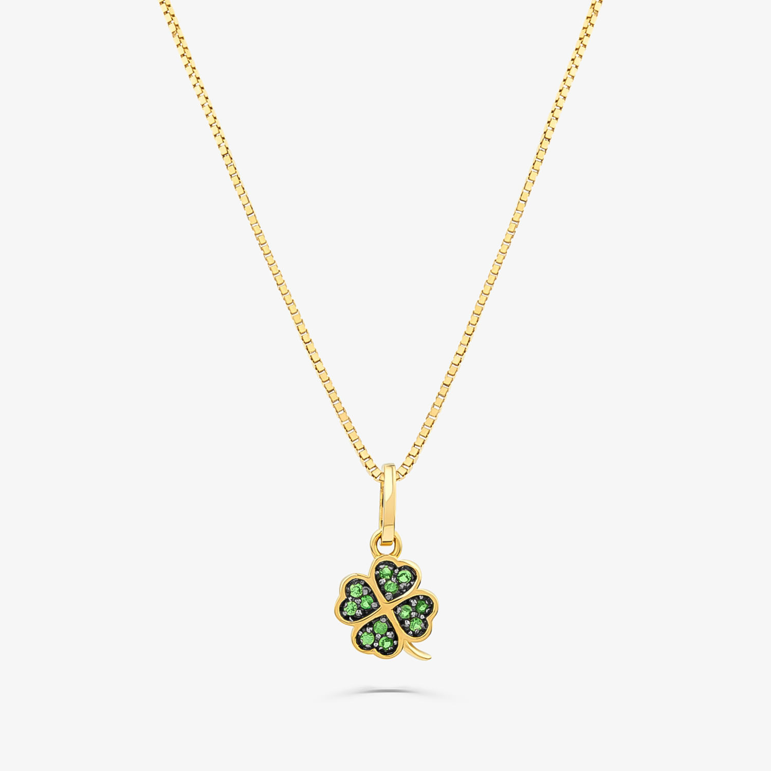 Pingente Trevo com Tsavorita em Ouro Amarelo 18k | MONTE CARLO