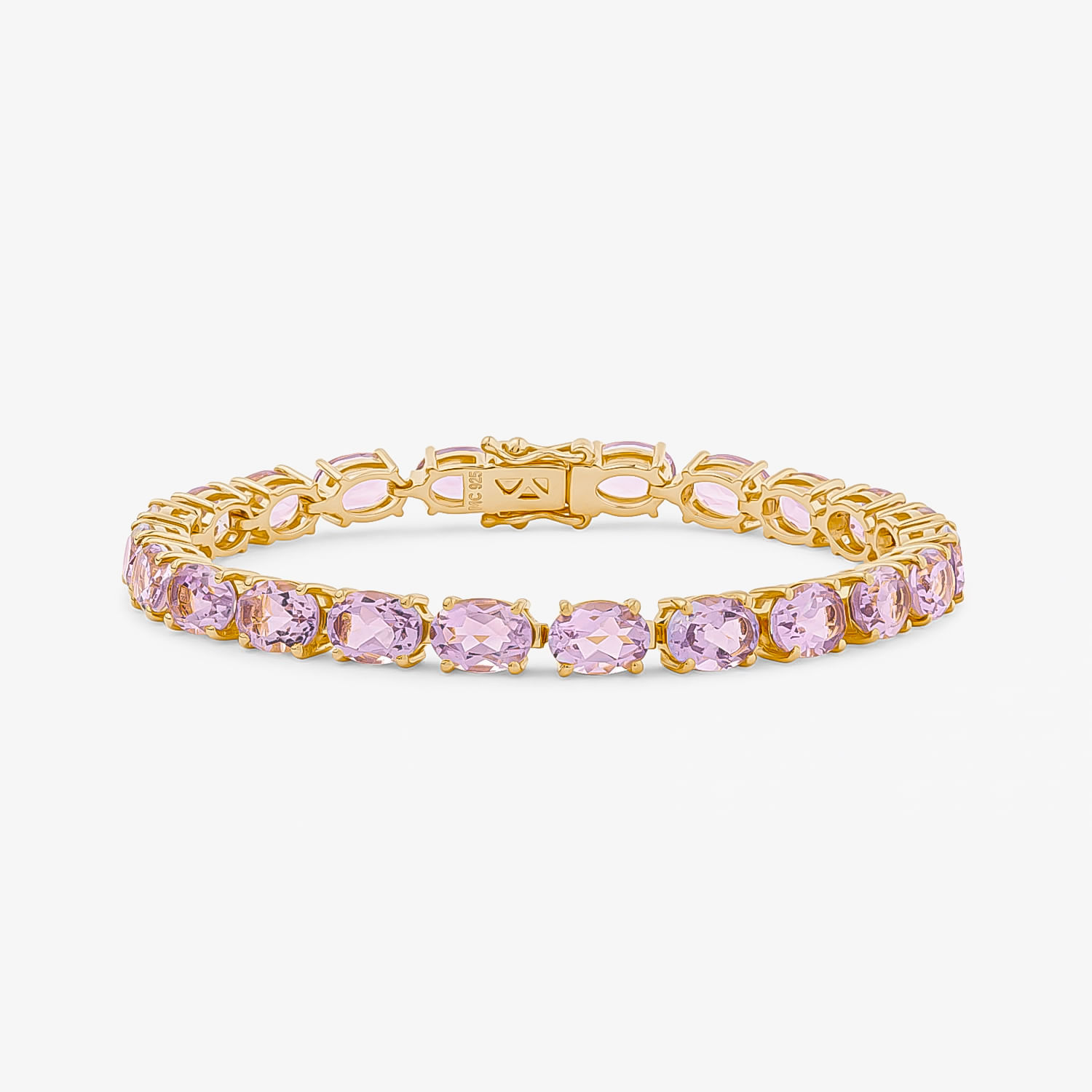 Pulseira com Rose de France e Topázio London em Prata 925 com banho de ...